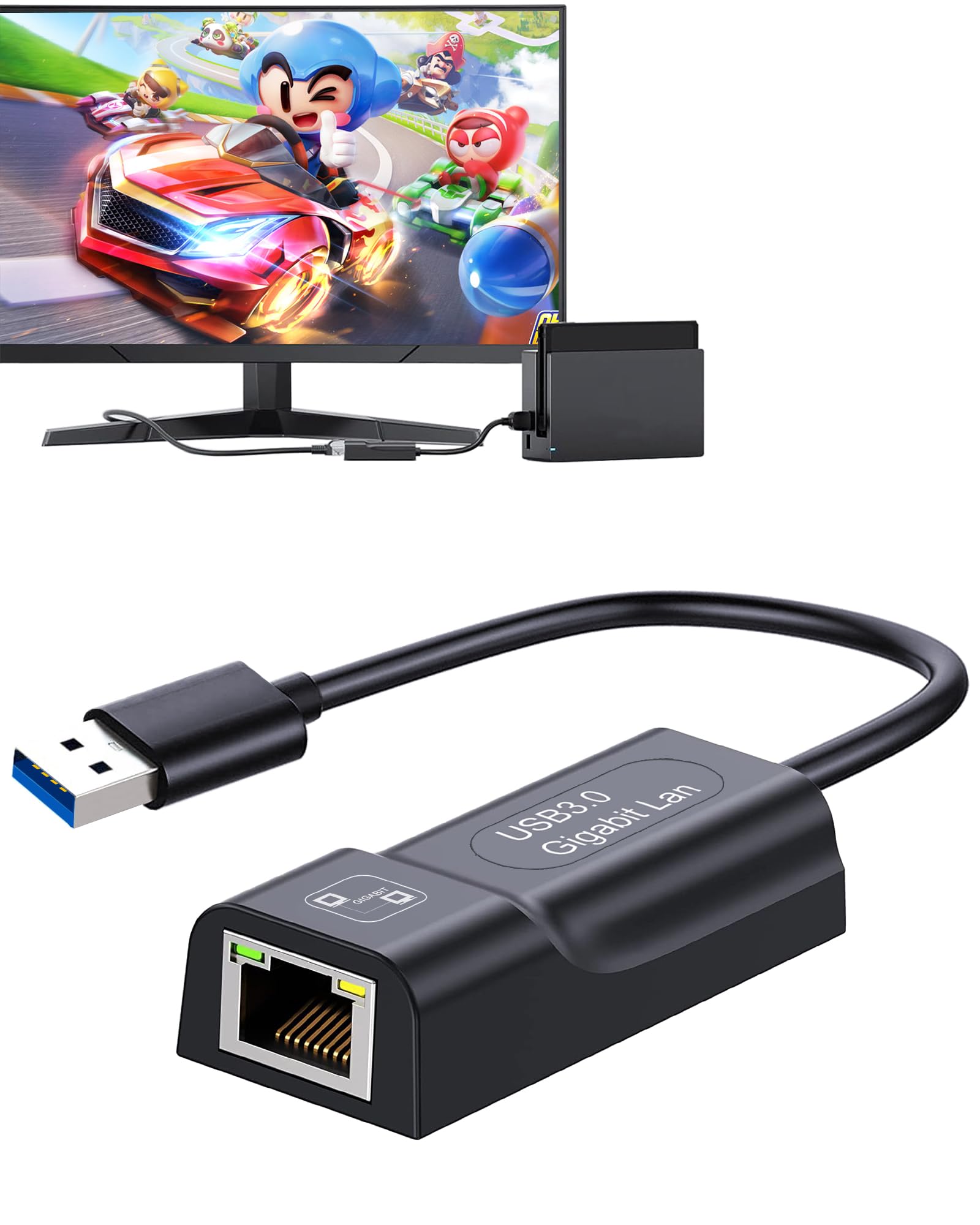 Dnkeaur Wired Ethernet Adapter for Nintendo Switch/Switch OLED, USB3.0 ...