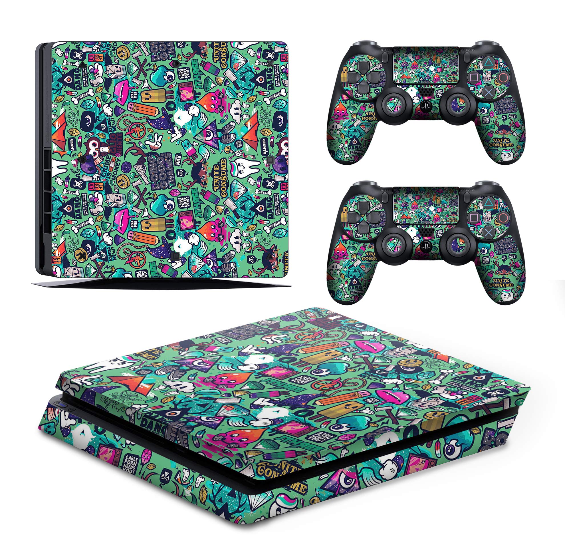 Fox Micro Ps4 Slim Console Graffti Music Skin Decal Vinal Sticker & 2 ...